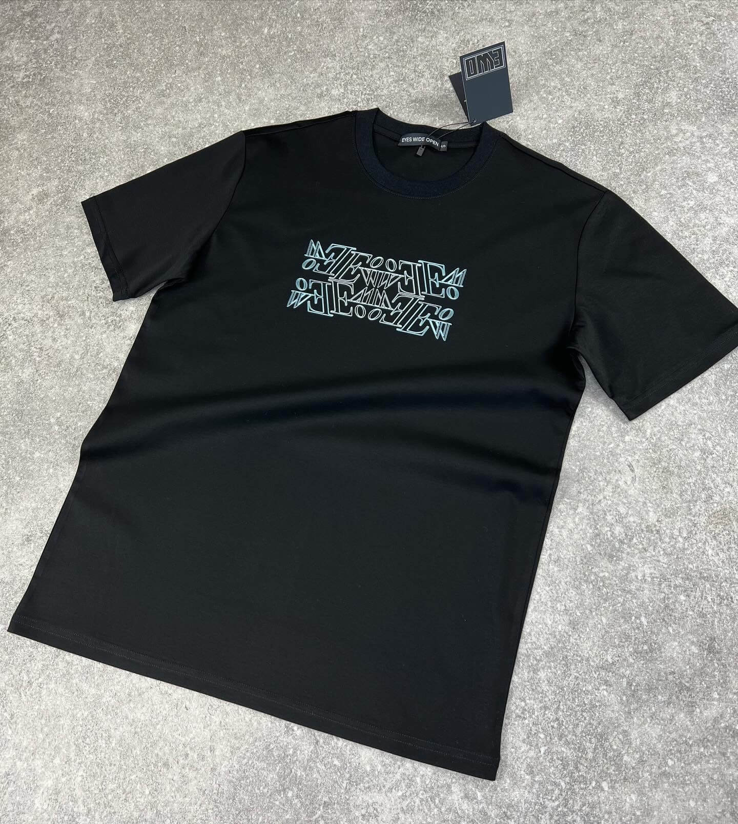 Turquoise Kaleido Mercerised TShirt (Black) – EWO clothing